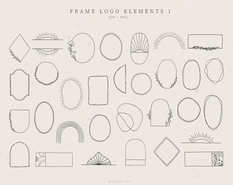 Line Art Logo Elements Logo Design Business Illustration | Etsy