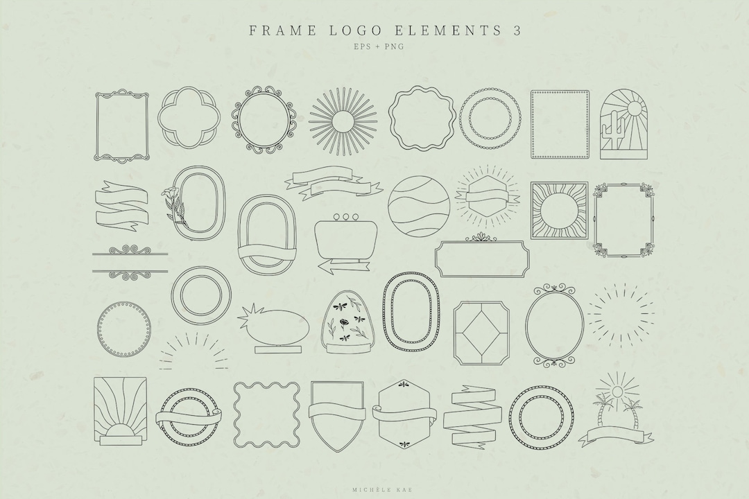 Retro Frame Logo Elementen Logo Ontwerp Bedrijf - Etsy