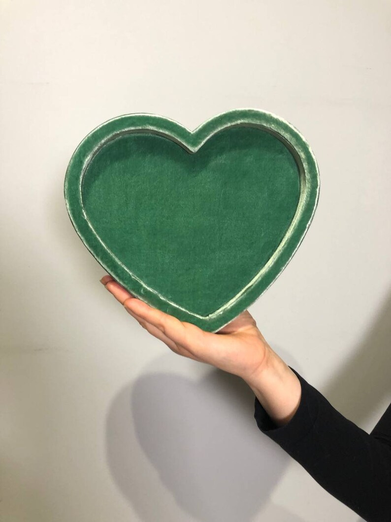 Heart Shaped Velvet Jewelry Display Tray - Antique Style - Etsy