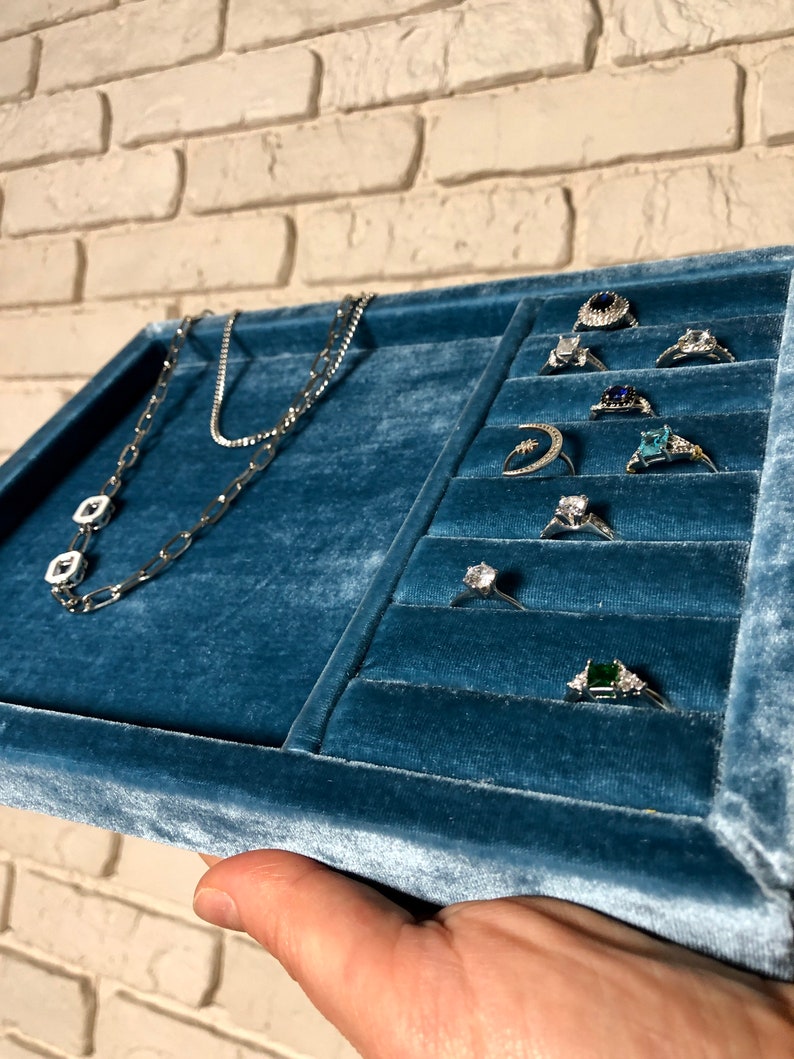 Velvet Ring Display Tray: Antique Style Jewelry Organizer - Etsy