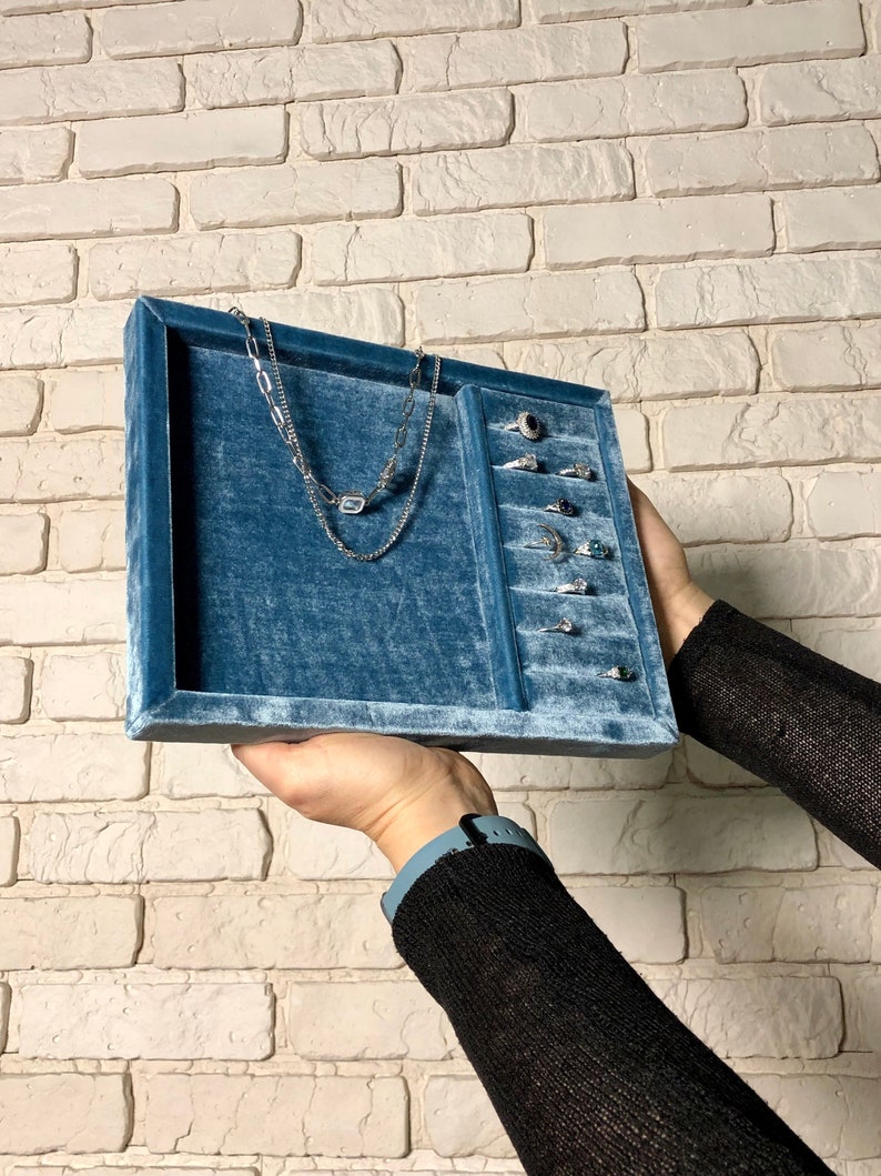 Velvet Ring Display Tray: Antique Style Jewelry Organizer - Etsy