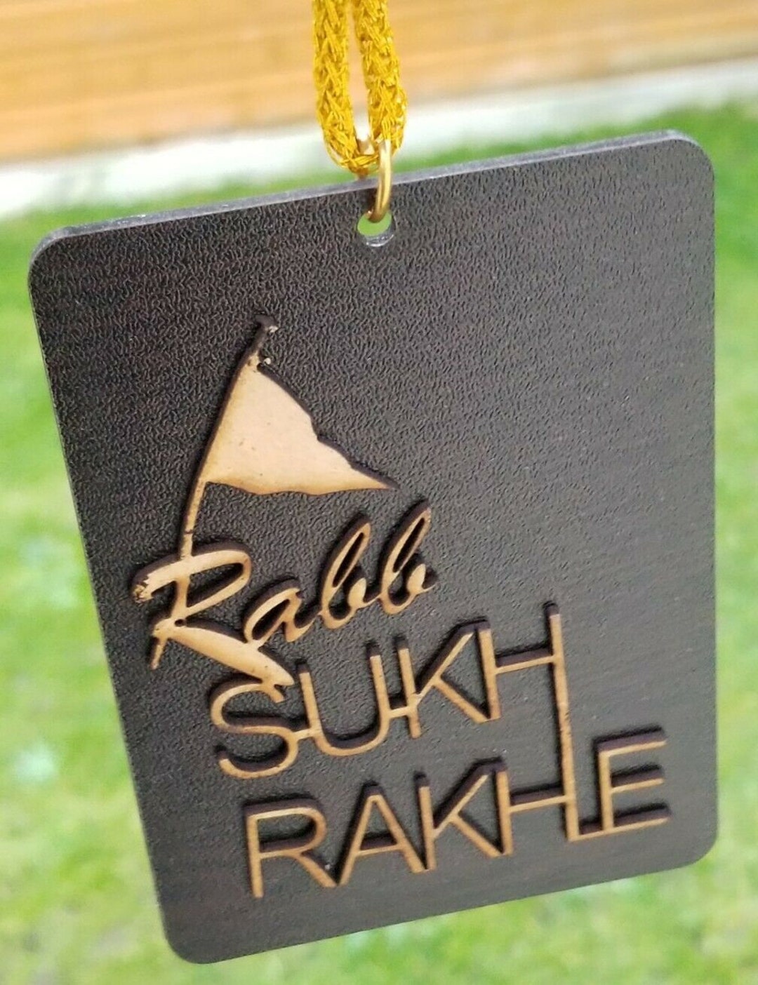 Punjabi Sikh Wooden Rabb Sukh Rakhe Nishan Sahib Pendant Car - Etsy UK