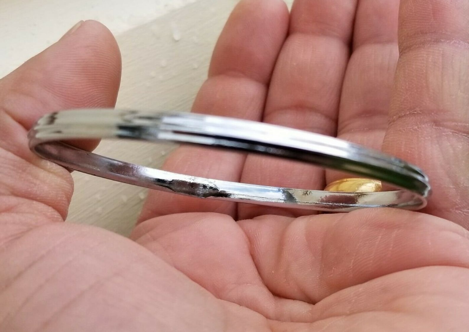 Sikh Kara Bangle Silver Tone lines bracelet Singh Kaur Khalsa | Etsy