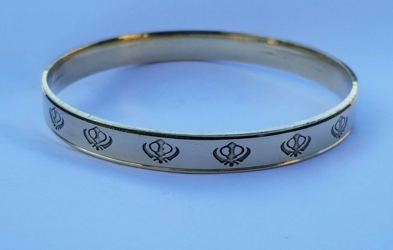 Brass Kara Khanda engraved Bangle Smooth khalsa singhKara Sikh | Etsy