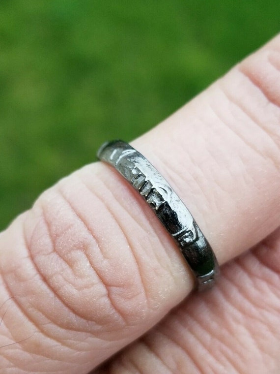 Word Shani Protection Saturn Plain Iron Ring Horse Shoe