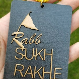 Punjabi Sikh Wooden Rabb Sukh Rakhe Nishan Sahib Pendant Car - Etsy UK
