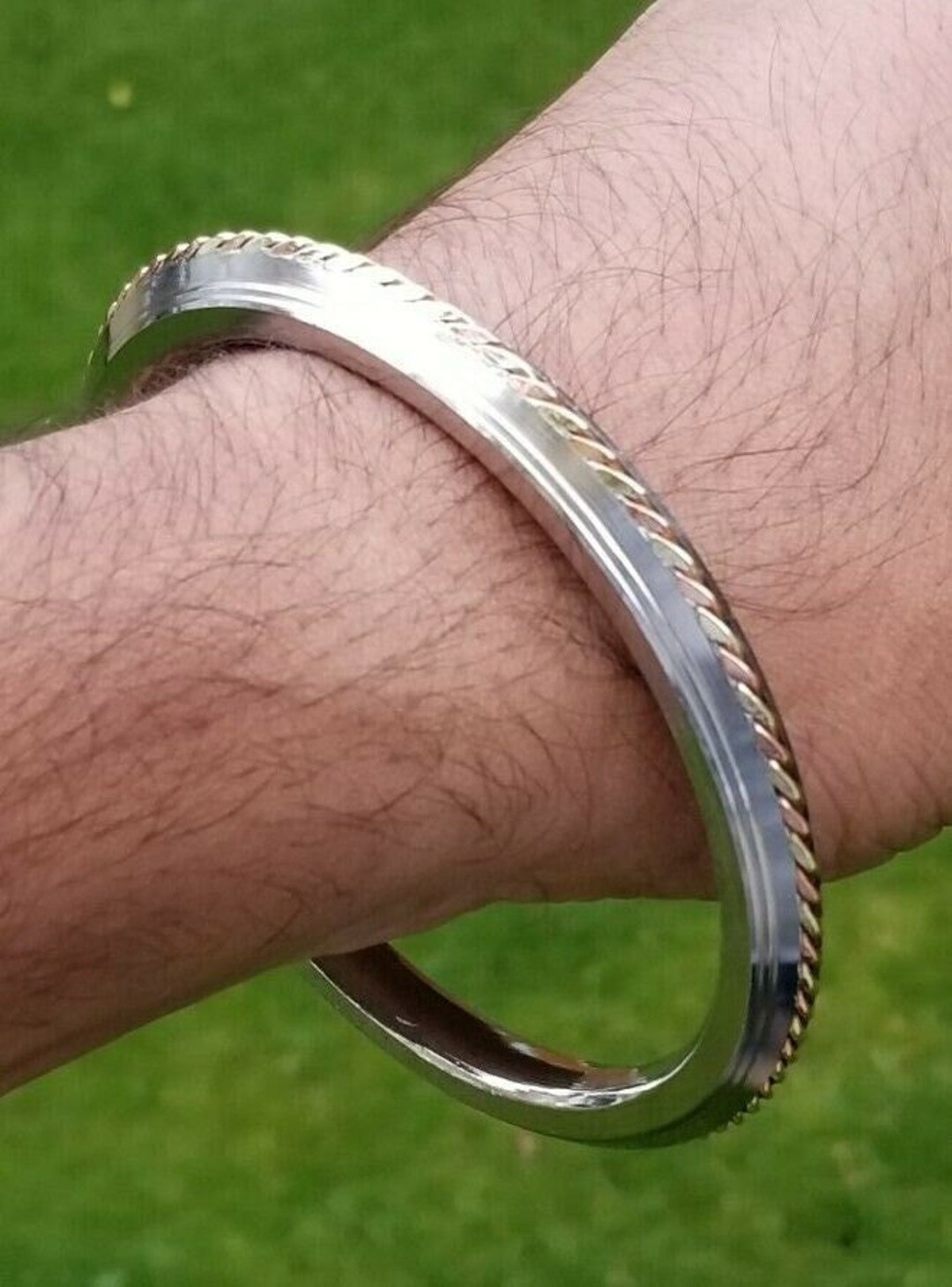 Sikh Kara Stainless Steel Twisted Brass Copper Rope Kada Singh - Etsy