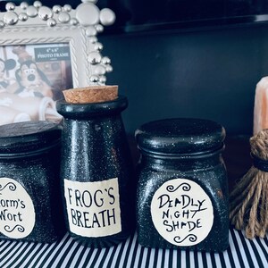 NBC Inspired| Deadly Nightshade| Frog’s Breath| Worm’s Wort| Jars| Dorm ...
