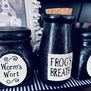 NBC Inspired| Deadly Nightshade| Frog’s Breath| Worm’s Wort| Jars| Dorm ...