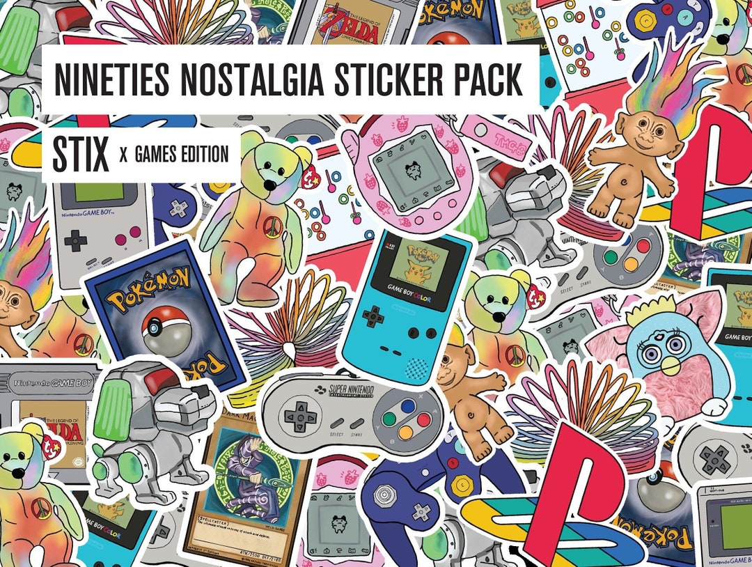 Nineties Nostalgia Vinyl Sticker Pack - Gaming Edition - 15 or 30 ...