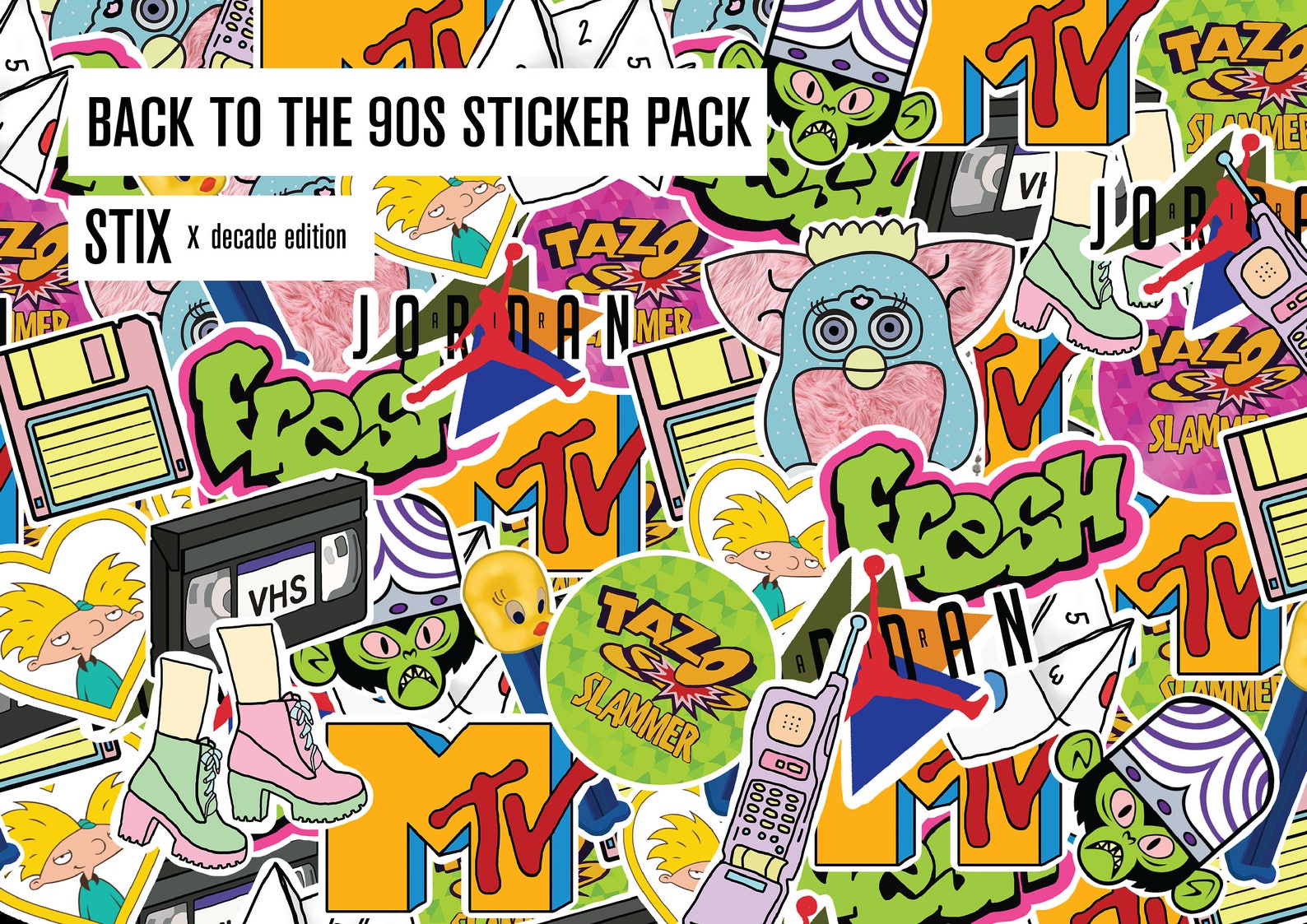 Back to the 90s Sticker Pack | Etsy