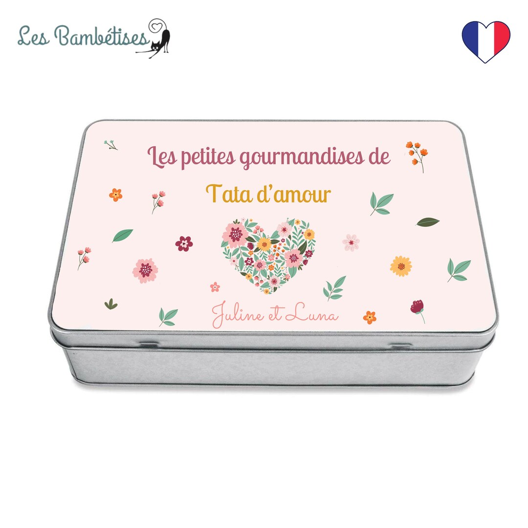 Personalized Tata Flowery Heart Metal Box - Personalized Tata Gift ...