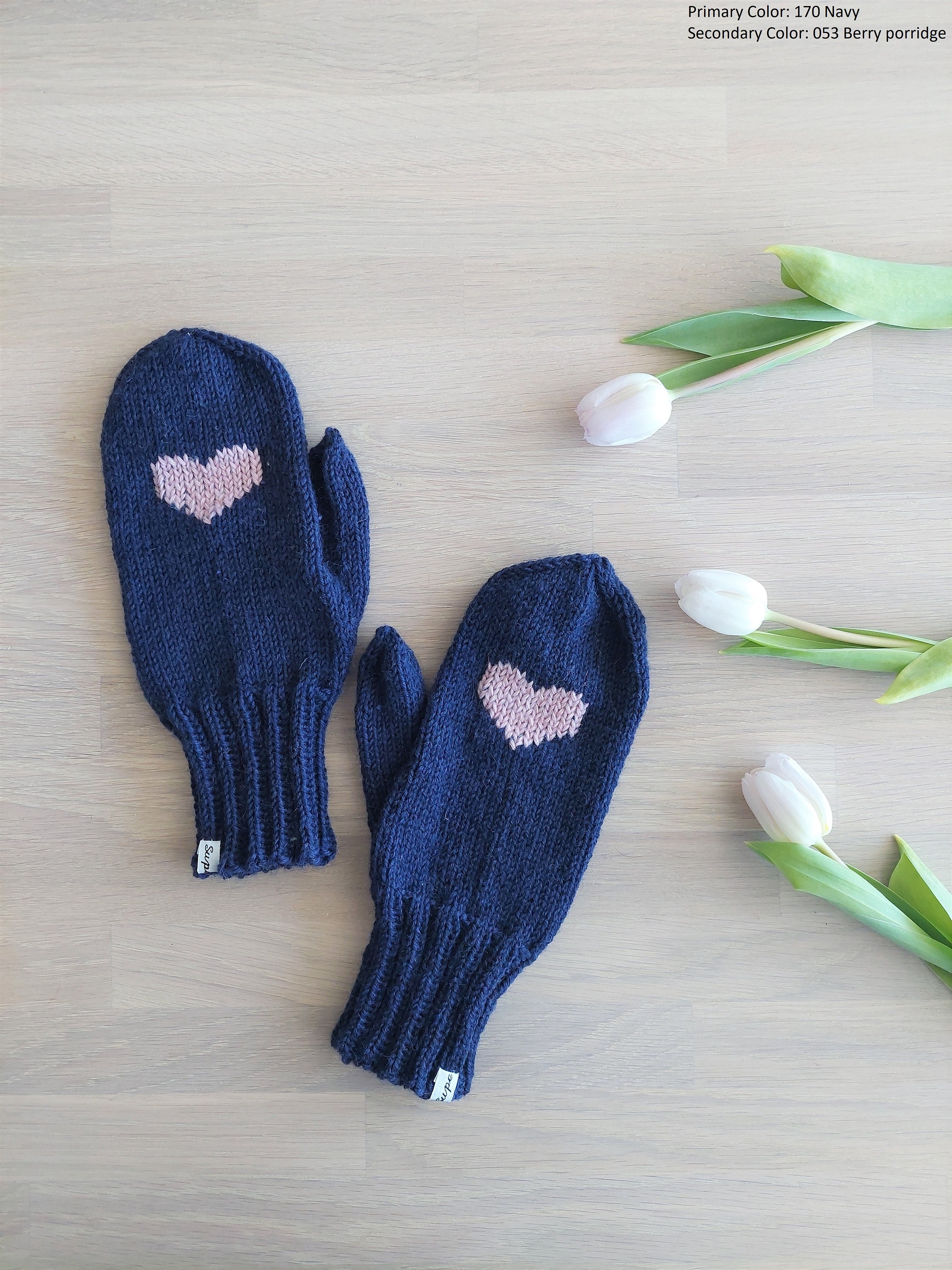 MADE TO ORDER: Hand Knit Women's Mittens With a Heart - Etsy