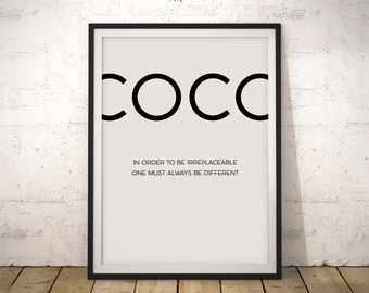 Coco Chanel Quote Wall Art | Etsy
