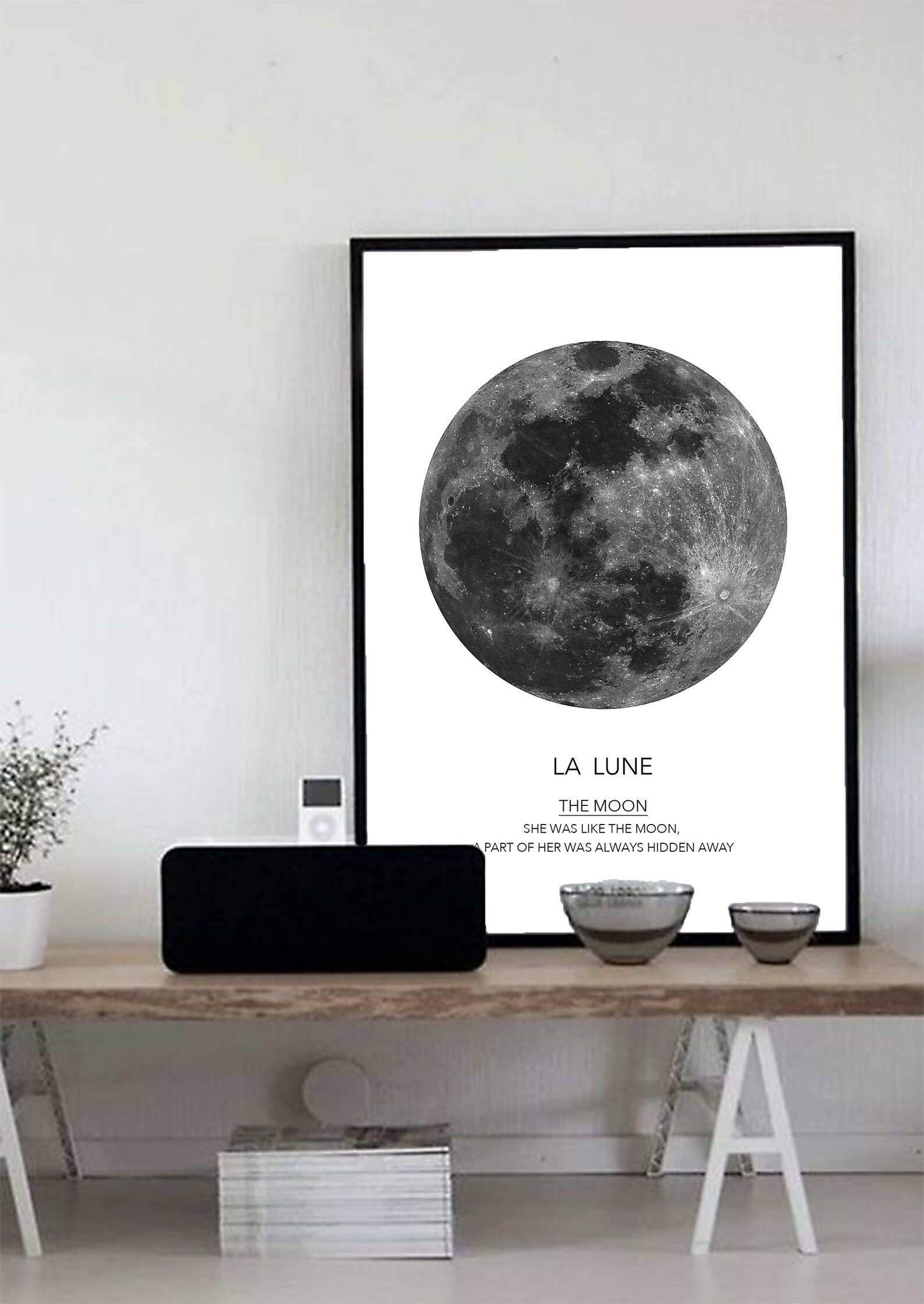 Moon Print La Lune Print La Luna Print Full Moon Printable | Etsy
