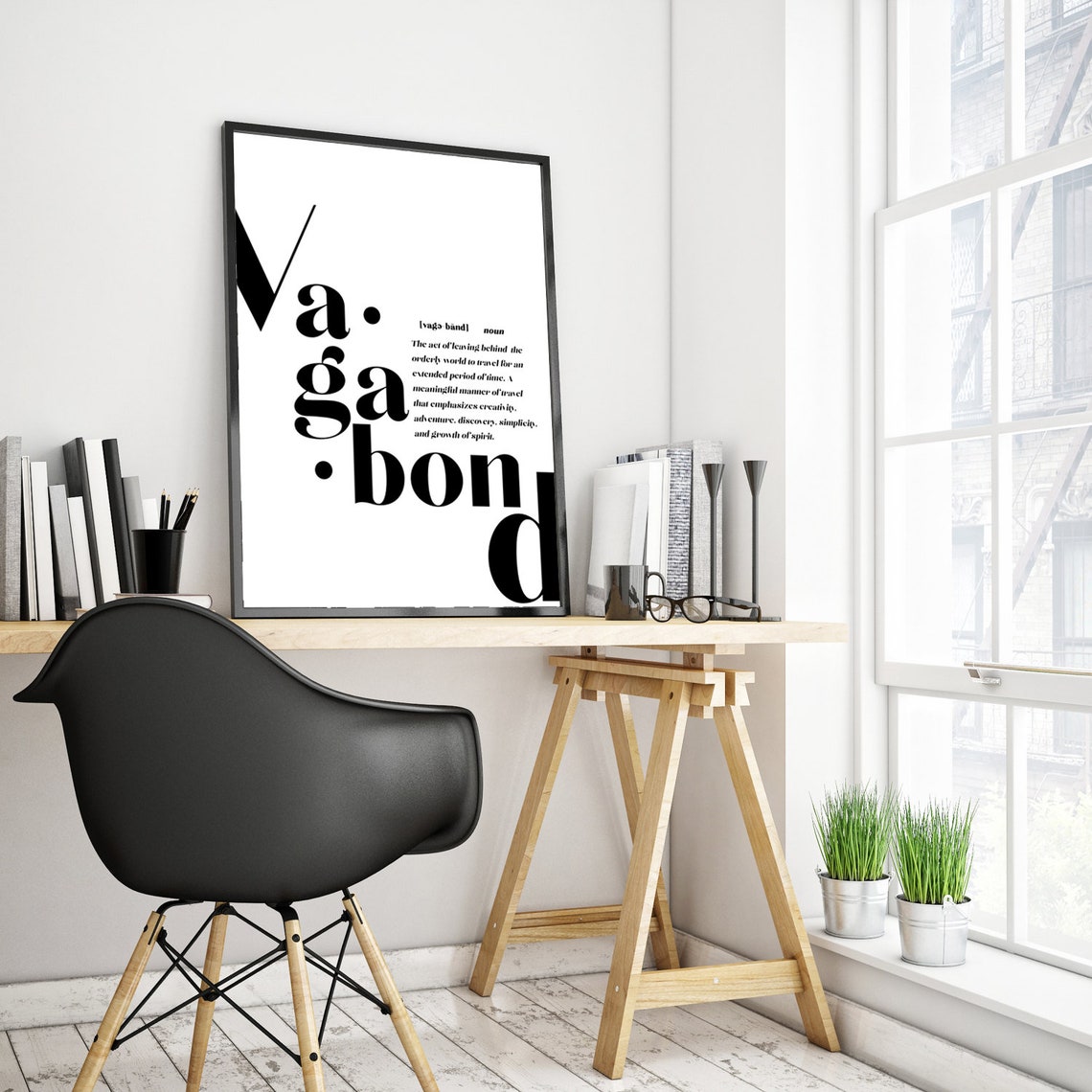 Vagabond Definition Print: Scandinavian Typography Poster (digital ...
