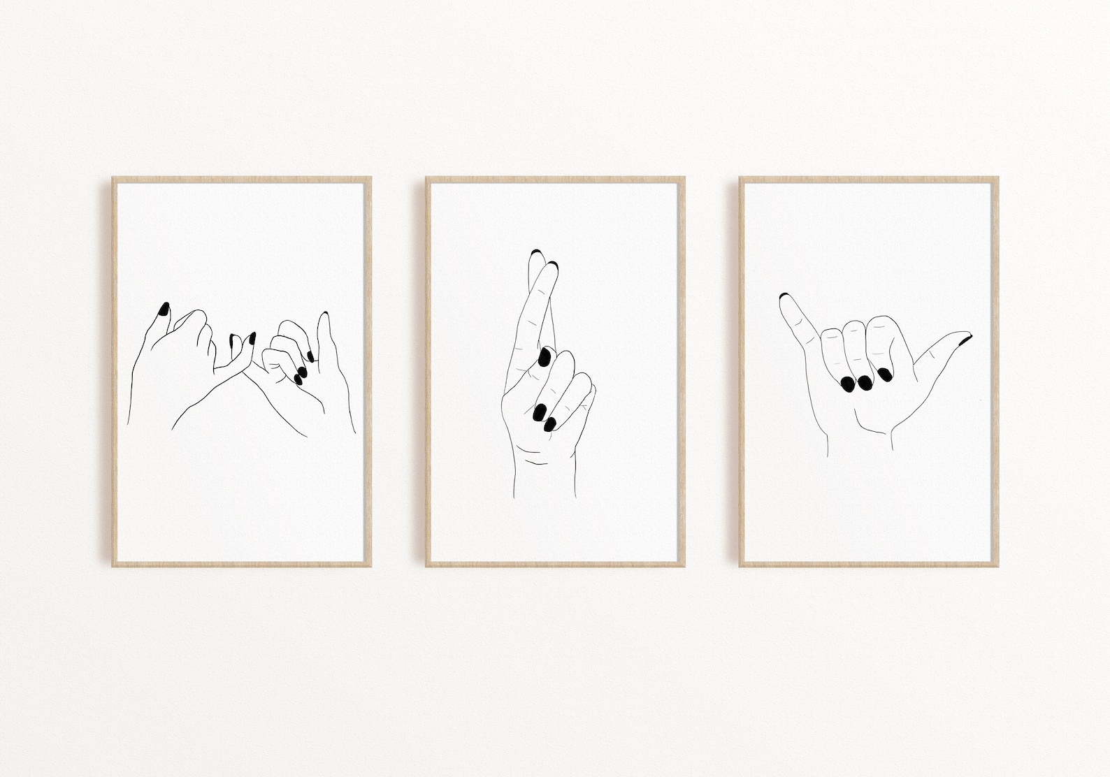 Pinky Promise Fingers Crossed Hang Loose Hand Signs Set Hand - Etsy