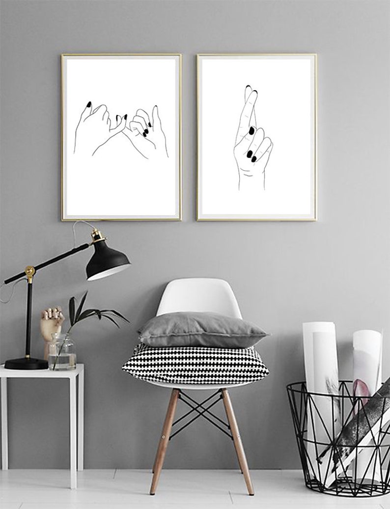 Fingers Crossed Print Hand Signal Print Good Luck Print - Etsy