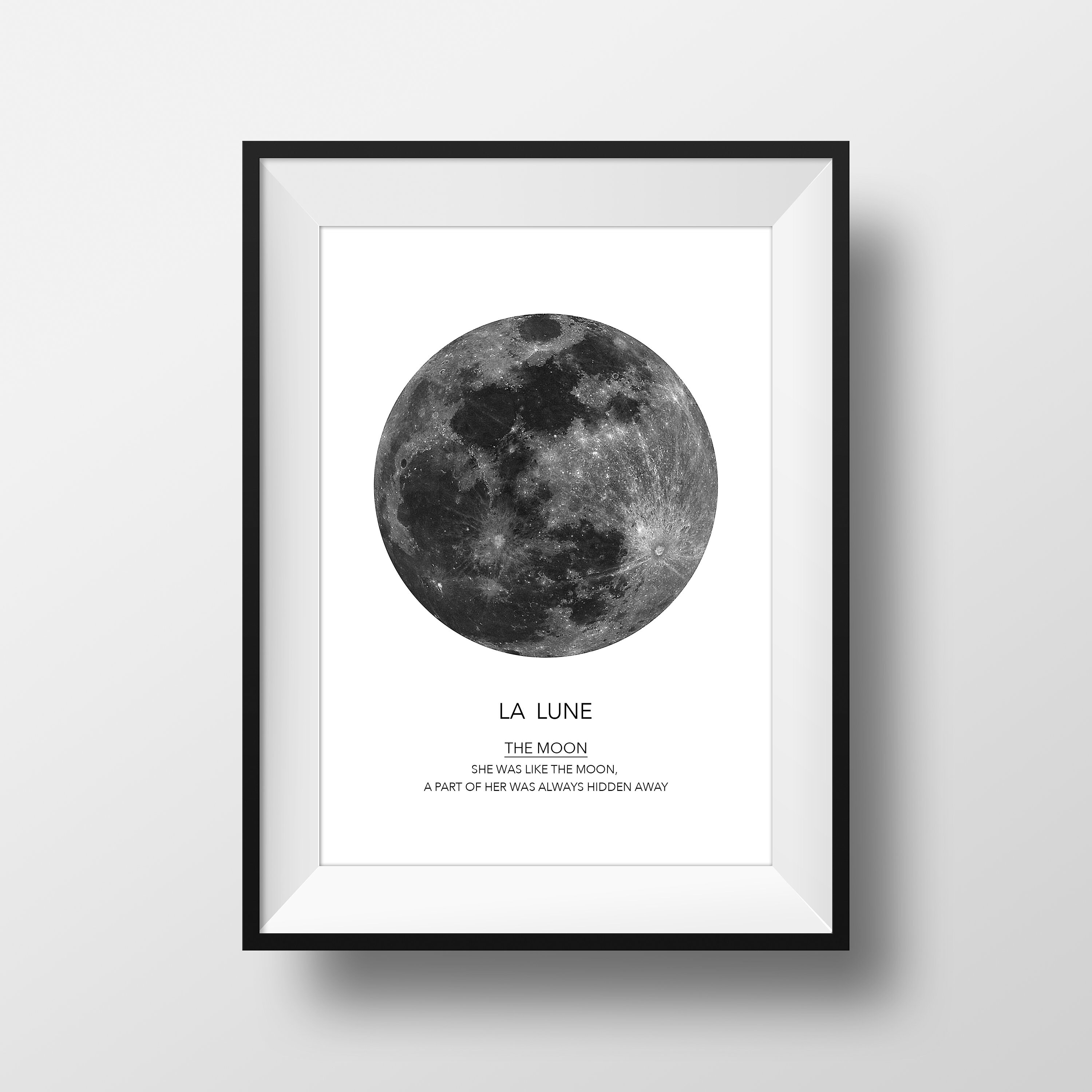 Moon Print La Lune Print La Luna Print Full Moon Printable | Etsy