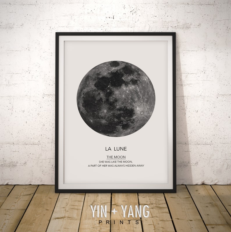 Moon Print La Lune Print La Luna Print Full Moon Printable - Etsy