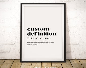Definition Print Custom Decor Typography PDF (Instant Download) - Etsy