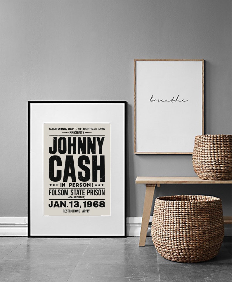 Johnny Cash Print Johnny Cash Concert Poster Johnny Cash - Etsy