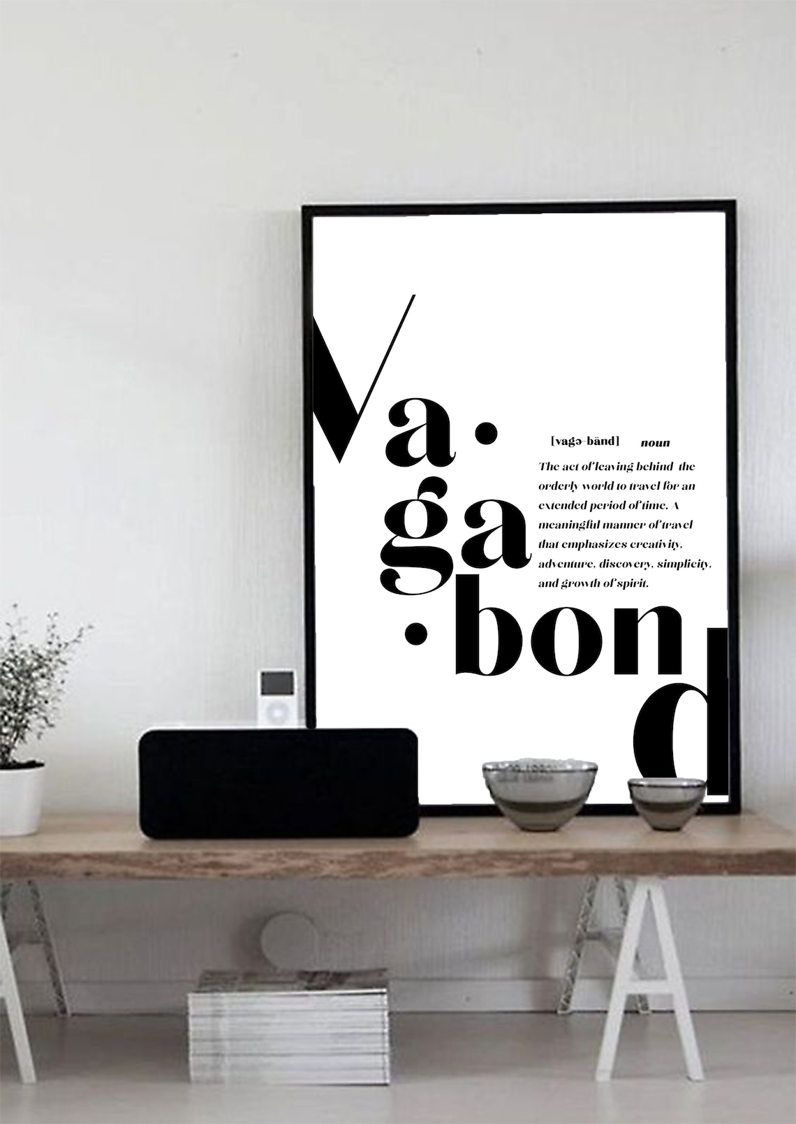 Vagabond Definition Print: Scandinavian Typography Poster (digital ...