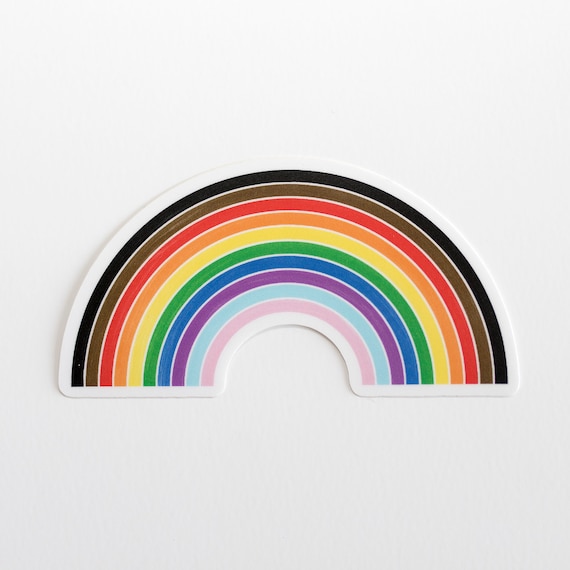 Inclusive Rainbow Sticker Die Cut Vinyl UV Protection 10 | Etsy Australia