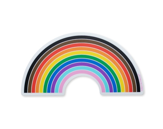 Inclusive Rainbow Sticker Die Cut Vinyl UV Protection 10 Cm X 5cm Pride ...