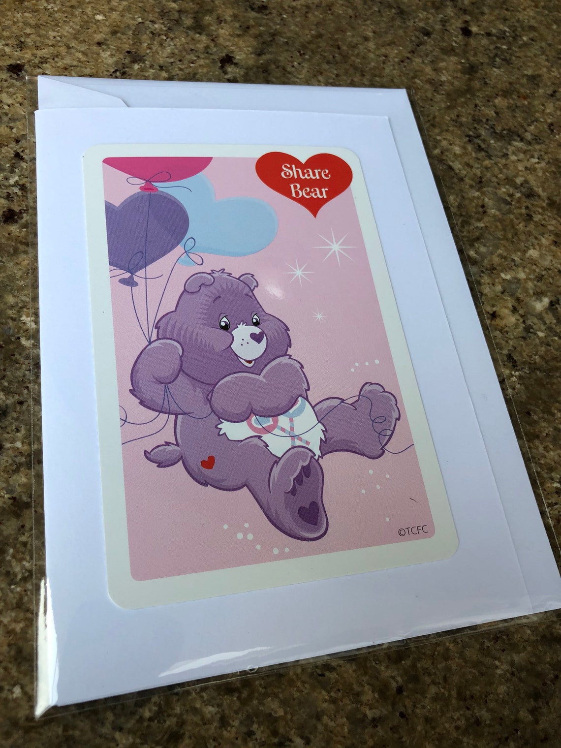 Care Bears Blank Birthday Greetings Card. Large Vintage Playing Card ...