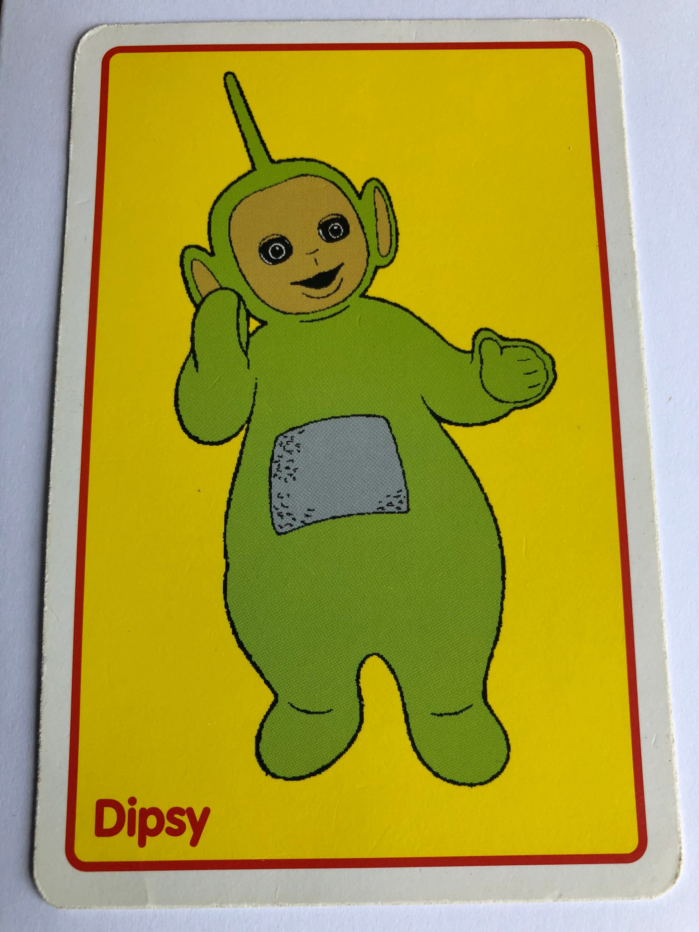 Teletubbies DIPSY Handmade Greetings Card. Vintage Playing Card. 1998 ...