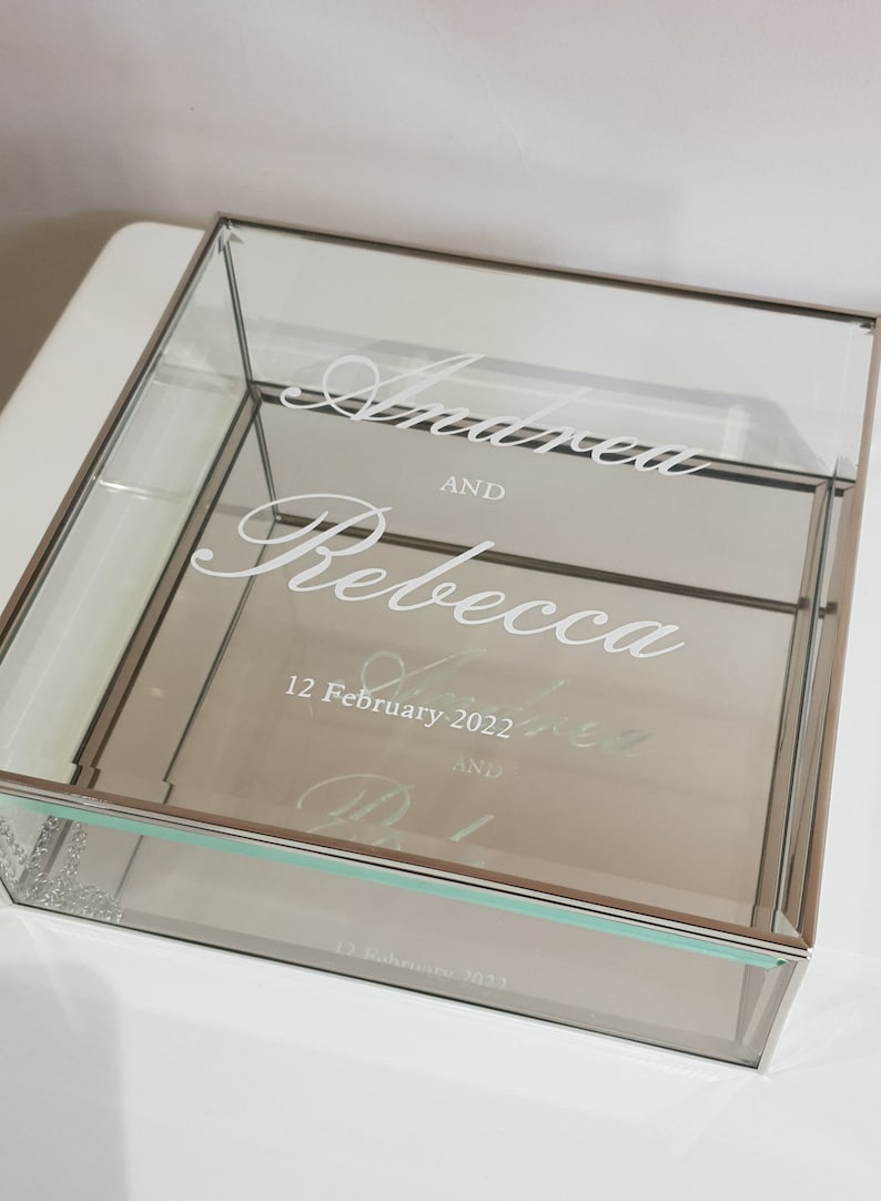 Personalised Glass Keepsake Box With Silver Trim (stefanothiki) - Etsy ...