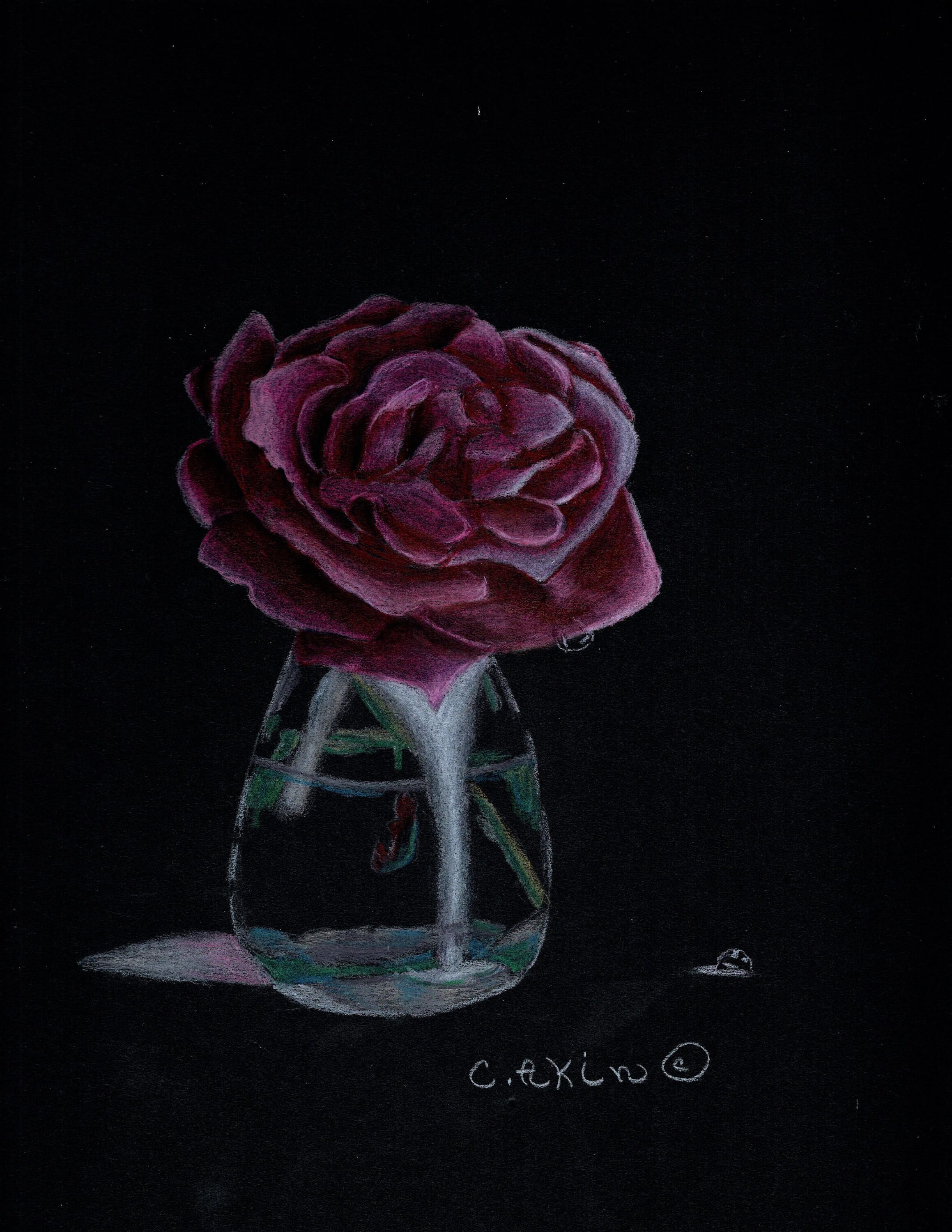 Drawings Of Roses In A Vase
