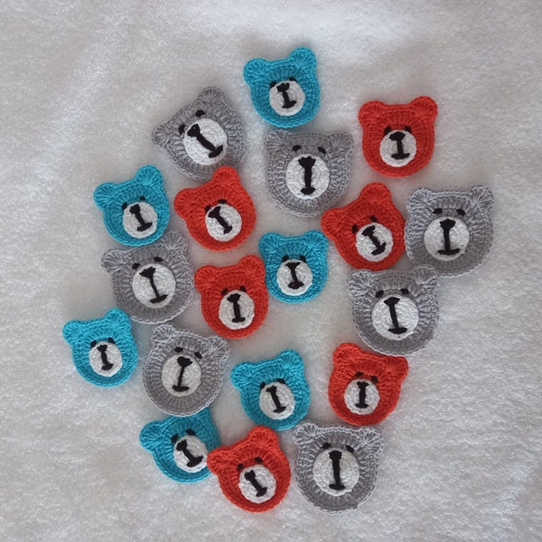 Crochet Bear Motif - Etsy UK