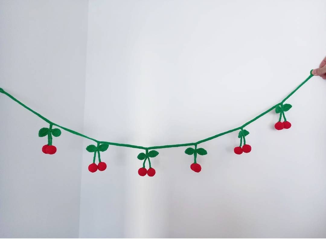 Crochet Cherry Garland Bunting ,summer Garland ,home Decor ,nature ...
