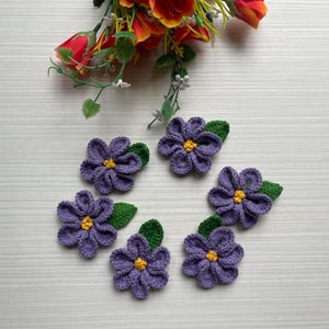 Crochet Violet Applique,purple Flower Patch ,patches for Clothing ...
