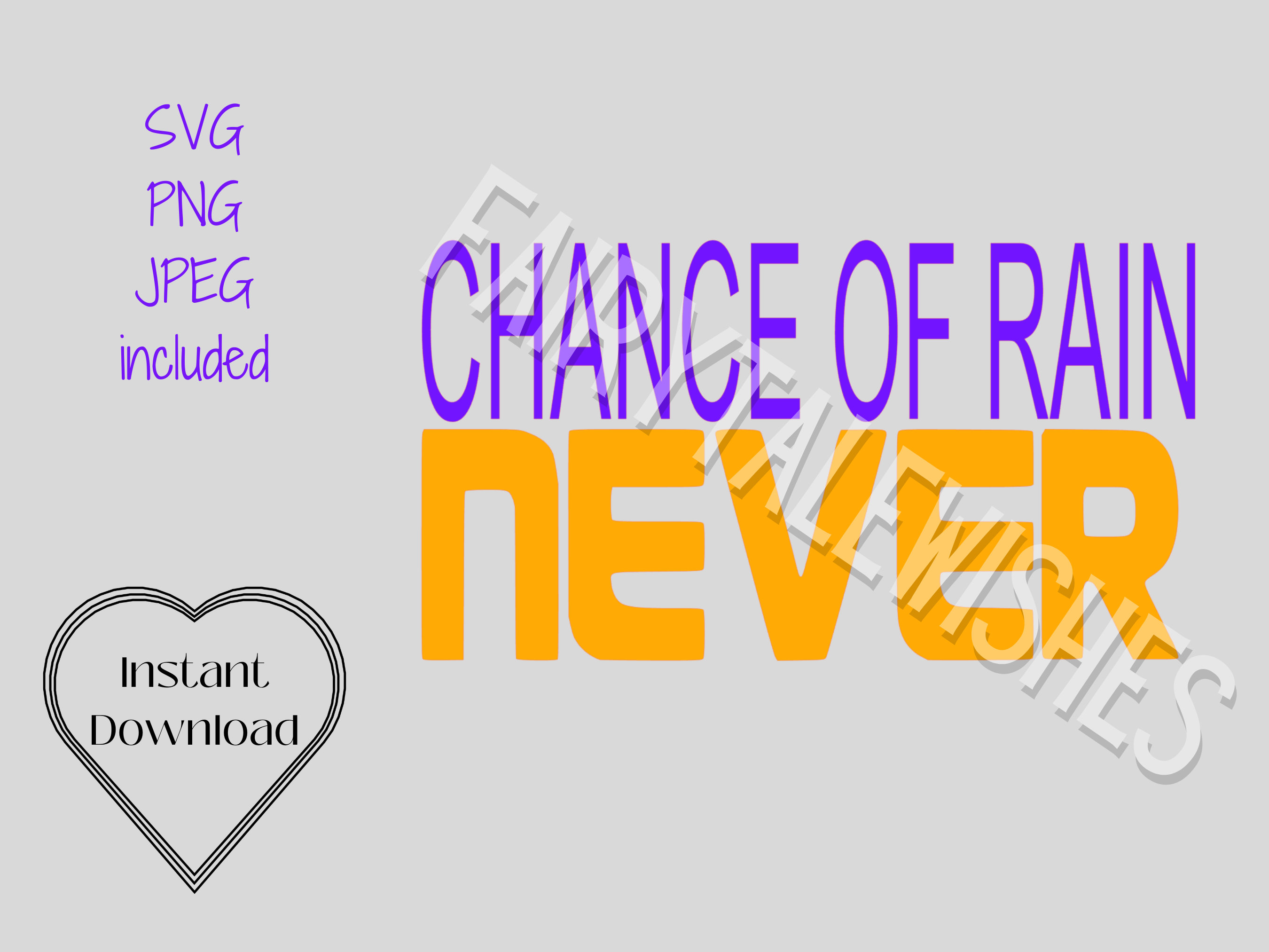 Chance of Rain Never LSU | Instant Download SVG - Etsy