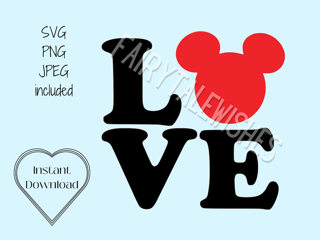 Mickey Love SVG | Instant Download - Etsy