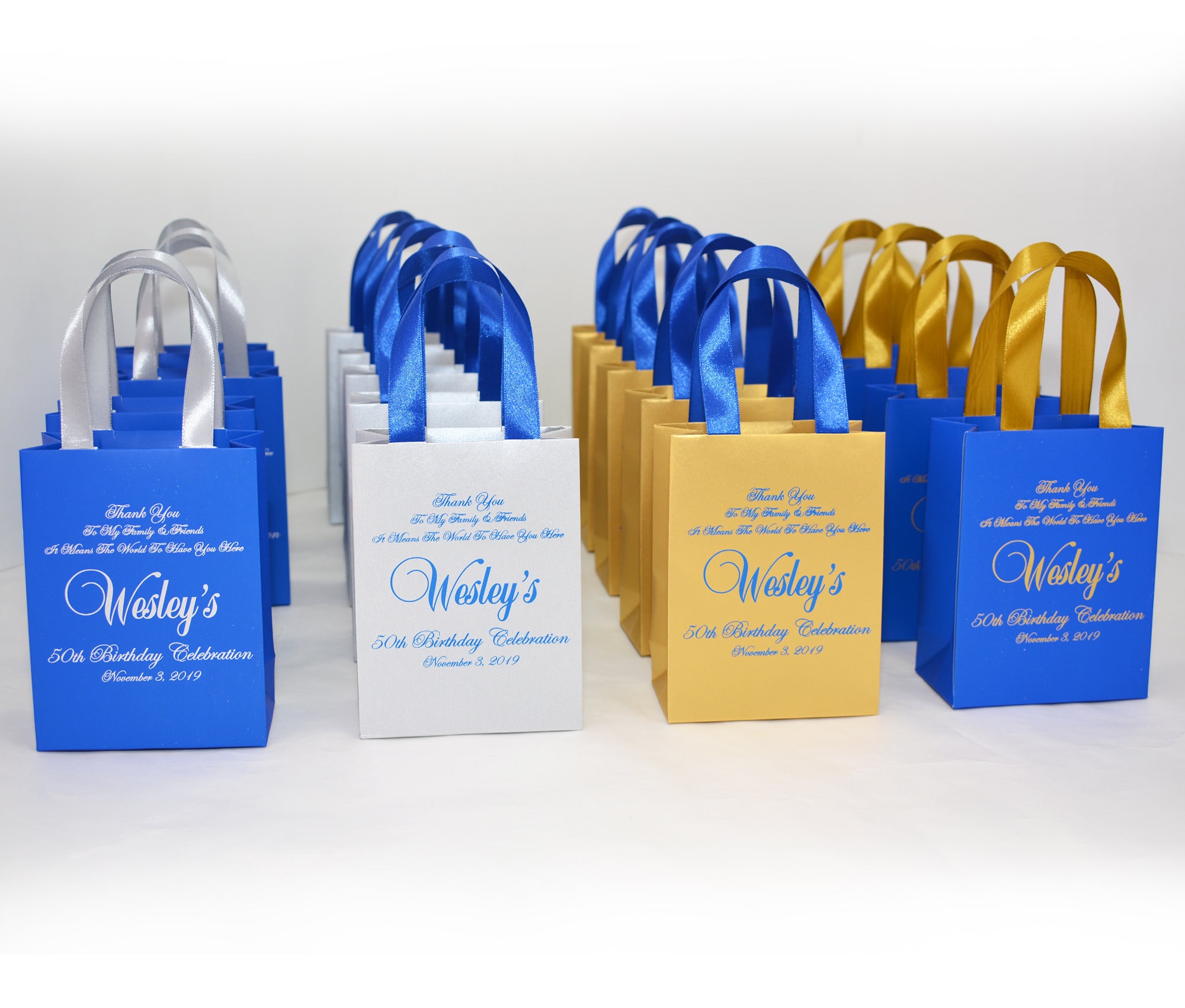 30 Elegant Party Favor Bags With Turquoise Satin Ribbon | Etsy