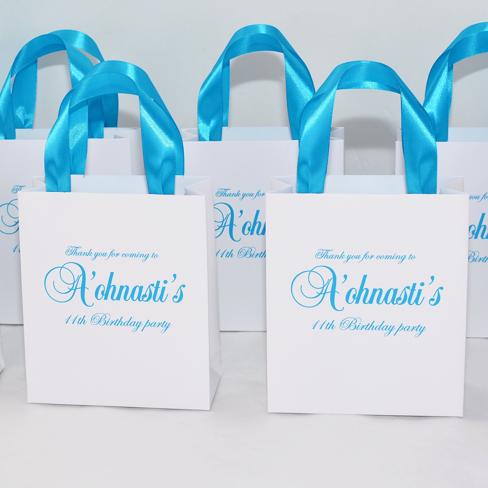 30 Elegant Party Favor Bags With Turquoise Satin Ribbon | Etsy