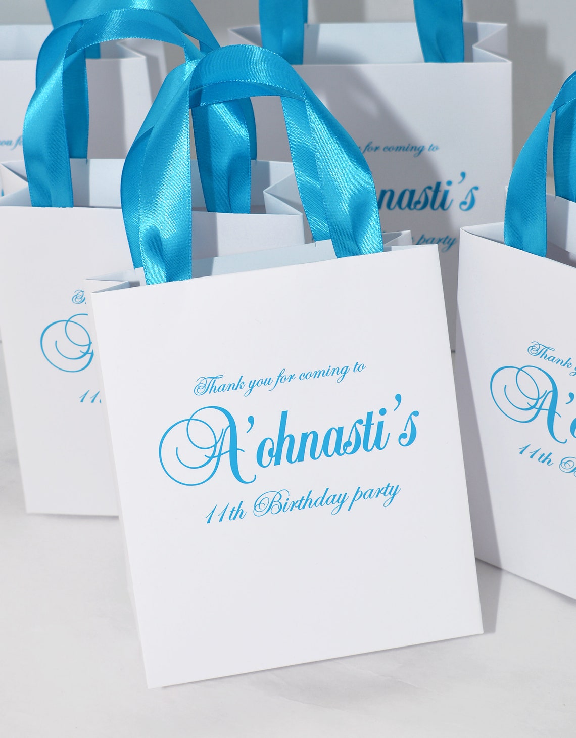 30 Elegant Party Favor Bags with Turquoise satin ribbon | Etsy