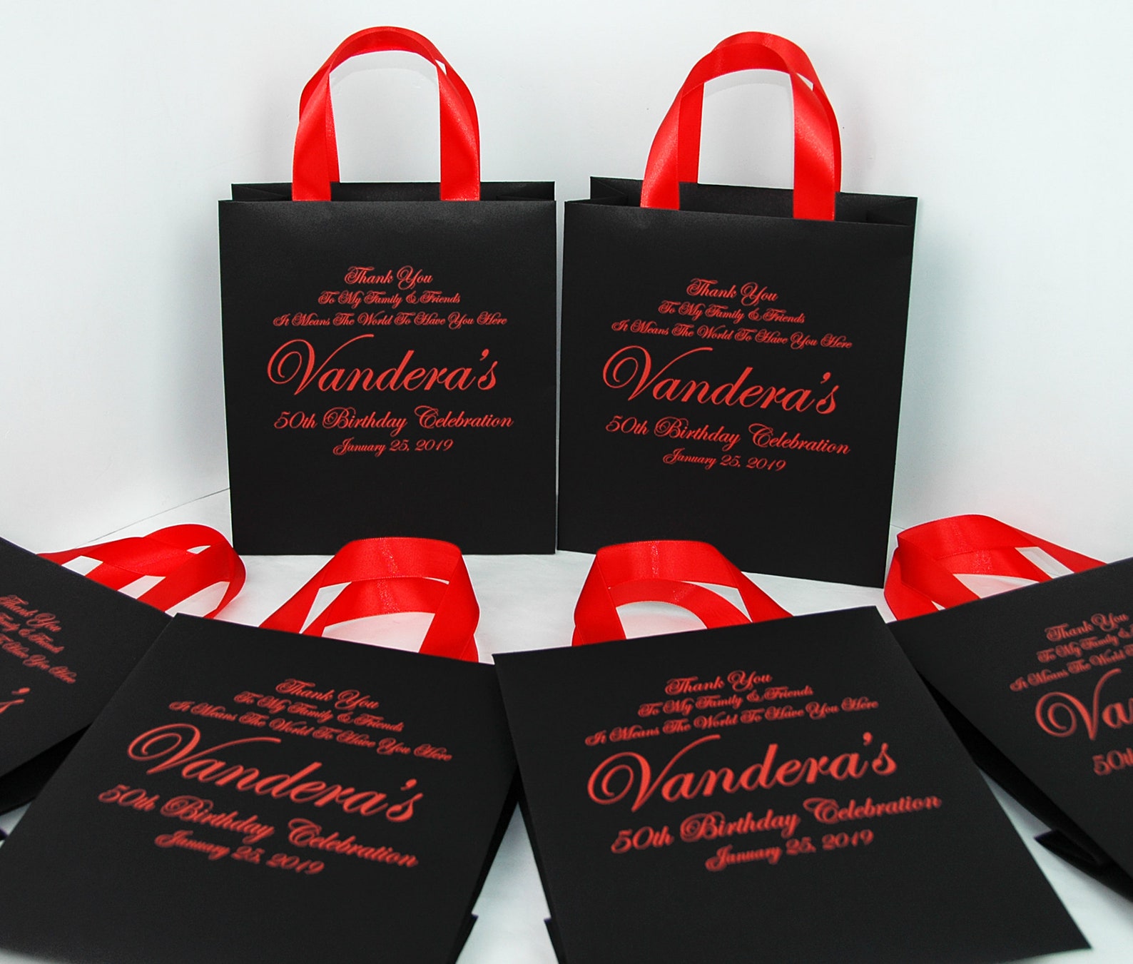 20 Personalized Birthday Party Favor Bags for Guests With Satin Ribbon ...
