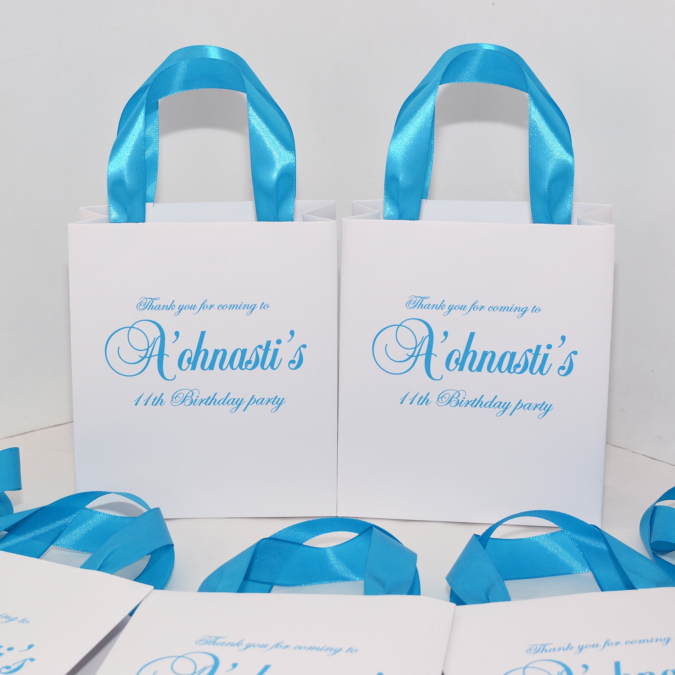 30 Elegant Party Favor Bags With Turquoise Satin Ribbon | Etsy