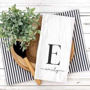 Personalized Tea Towel Housewarming Gift Monogram Tea Towel Farmhouse ...