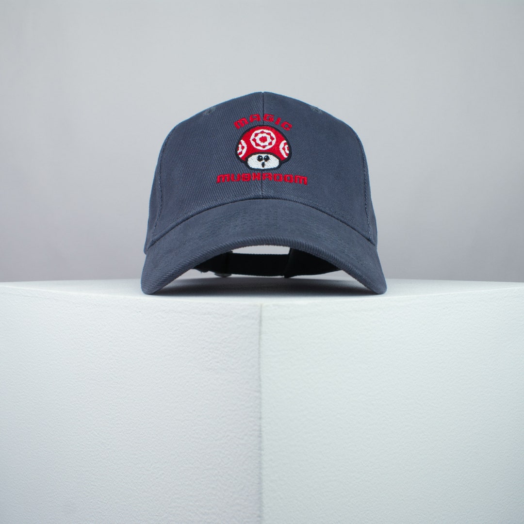 Magic Mario Mushroom Embroidered Baseball Cap SNES Nintendo N64 Gameboy ...