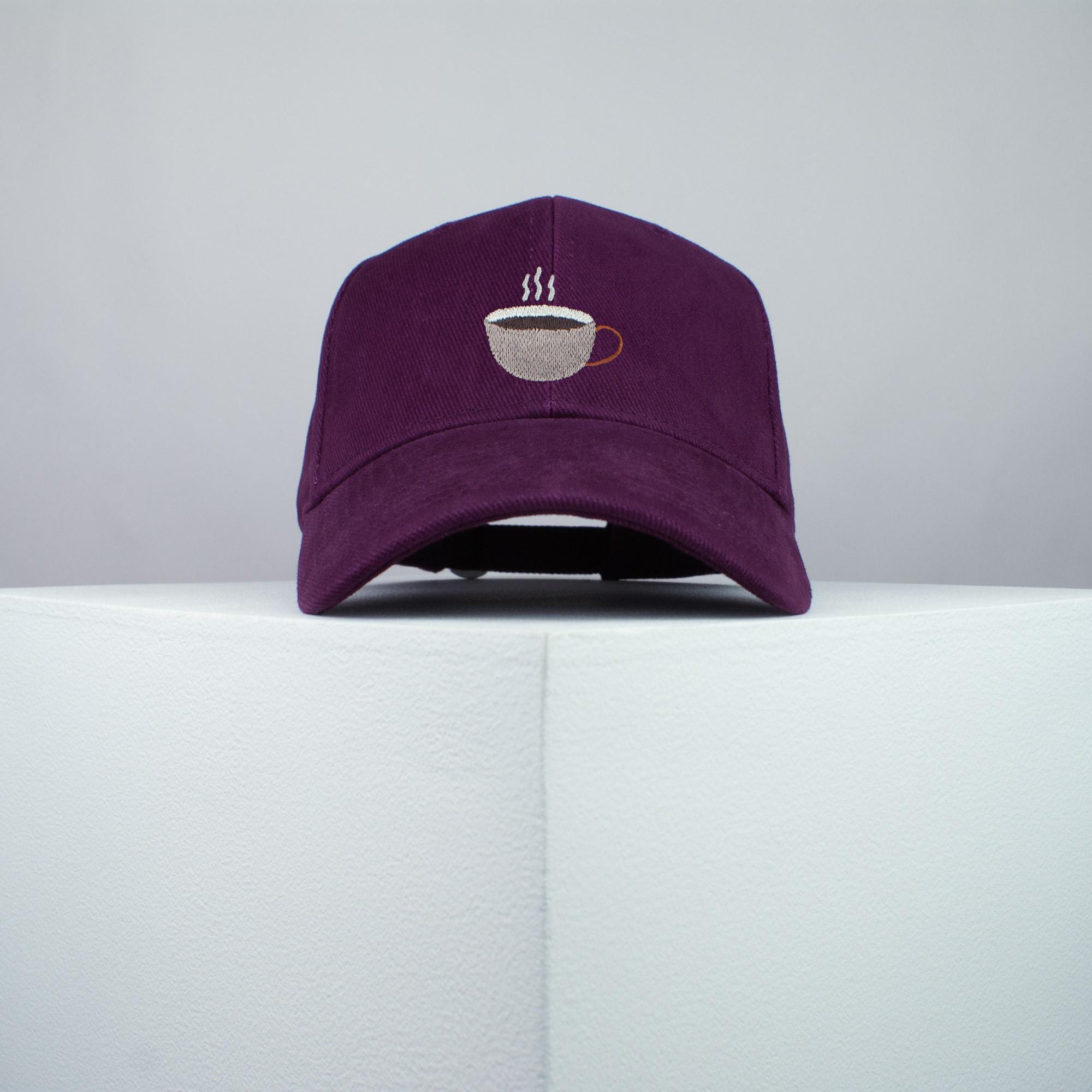 Coffee Mug Embroidered Baseball Cap Premium Hat Coffee Lover Drink ...