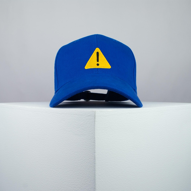 Warning Sign Embroidered Baseball Cap Premium Hat Danger Sign Non Slip ...