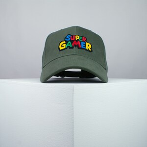 Super Gamer / Mario Embroidered Baseball Cap SNES Nintendo N64 Gameboy ...