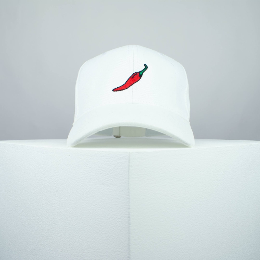 Chilli Embroidered Baseball Cap Vegan / Gift / Food / Embroidery ...
