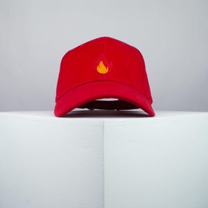 Fire Embroidered Baseball Cap Premium Hat Flame Fireman Truck // Hatty ...